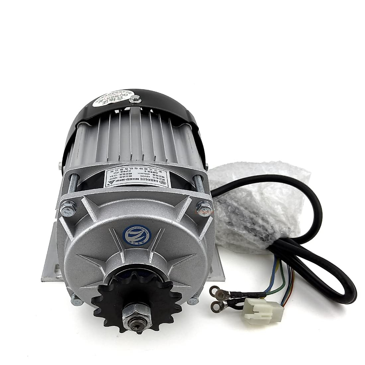 L-faster 48V 500W Trishaw Bike Electric Brushless Motor Kit with Gear Reduction Motor and Gas Pedal Accelerator Power Key Lock