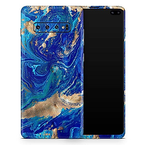 DesignSkinz Vivid Blue Gold Acrylic Protective Vinyl Decal Wrap Skin Cover Compatible with The Samsung Galaxy S20 (Screen Trim & Back Glass Skin)