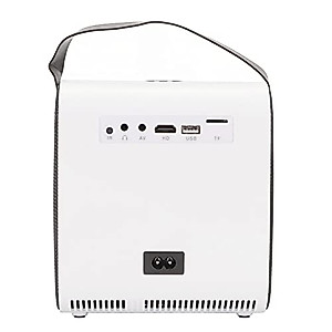 Projector, 150LM Built in Speaker Noise Cancellation Movie Projector 30‑120 Inch Portable with Remote Control for Home for Windows 10 (US Plug)