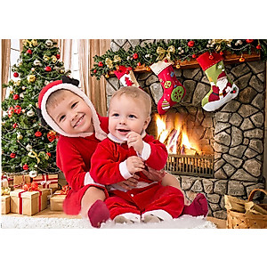 CYLYH 7x5FT Christmas Photography Backdrops Child Christmas Fireplace Decoration Background Xmas Party Background Christmas Fireplace Theme Backdrop for Photography Decor Booth Props D548
