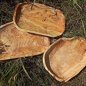 Top Plaza Wood Fruit Bowl Storage Baskets for Bread Fruit Snacks Candy Households Items Unique Irregular Wooden Fruit Bowl Art Decor for Living Room Kitchen Countertop #2