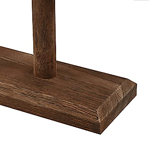 Ikee Design Antique Wooden Display Jewelry Accessory Stand, Bracelet Scrunchie Holder Display for Store, Showcase and Home, Brown Color, 7.9" W x 2.9" D x 5.5" H