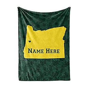 State Pride Series Oregon - Personalized Custom Fleece Throw Blankets with Your Family Name - Eugene Edition