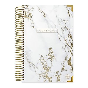 bloom daily planners New Address Book with Alphabetical Tabs - Hardcover Contact Book & Password Book Organizer for Addresses, Phone Numbers, Birthdays & Anniversaries (6” x 8.25”) - Marble