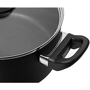 Amazon Basics Non-Stick Cookware Set, Pots, Pans and Utensils - 15-Piece Set & 16-Piece Kitchen Dinnerware Set, Plates, Bowls, Mugs, Service for 4, White