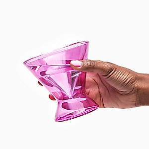 Dragon Glassware Martini Glasses, Stemless Clear Double Wall Insulated Cocktail Glass, Unique and Fun Gift for Espresso Martini Lovers, Keeps Drinks Cold Longer, 7 oz Capacity, Set of 4