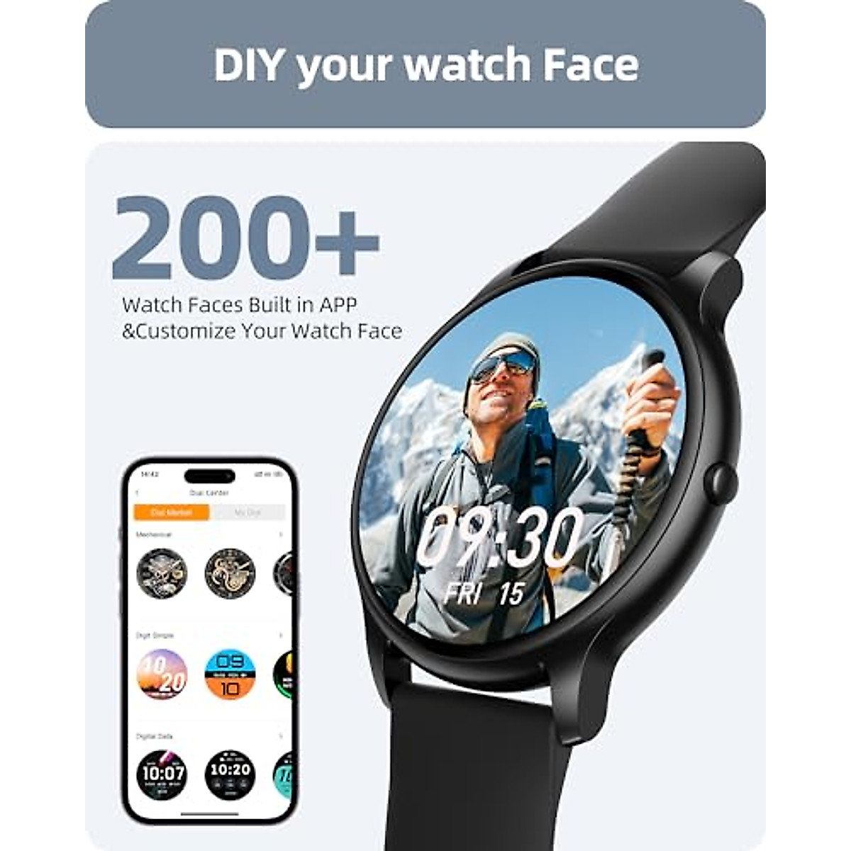 Parsonver Smart Watch for Men Women(Answer/Make Calls), HD Screen Fitness Tracker IP68 Waterproof 100+ Sports Modes Heart Rate Sleep Monitor, Pedometer, Smartwatch for Android Phones/iPhone Compatible