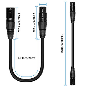 SiYear XLR Male 3 Pin to XLR Female 5 Pin & XLR Female 3 Pin to XLR Male 5 Pin Audio Cable, for Microphone DMX Stage Light Turnaround Etc（1Set / 2Pack