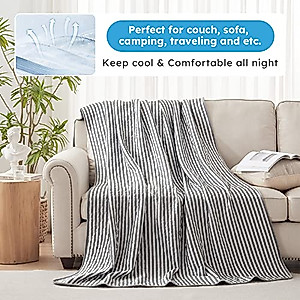 Cozymaker Cooling Throw Blanket for Couch Summer Air Chill Blankets & Throws for Hot Sleepers Lightweight Cozy Gray Cold Blankets Reversible Side for Sofa