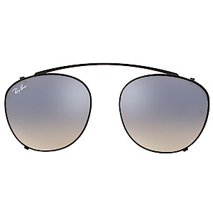 Ray-Ban RX6355C Round Prescription Eyeglass Frames, Black/Mirror Gradient Grey, 50 mm