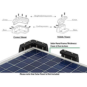 Solar Panel Mounting Brackets Corner Mount Kits Supporting for Framed Solar Panels,Installation On RV Caravan Boats Camper Trailer Marine Motorhome House Roof, Compatible with Renogy Solar Panel