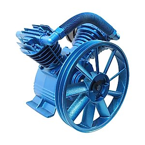 175PSI 5.5HP Twin Cylinder Air Compressor Pump Head, V Style Air Compressor Pump Unit with Flywheel,Exhaust Cylinder Cast Iron Compressor Head Pump