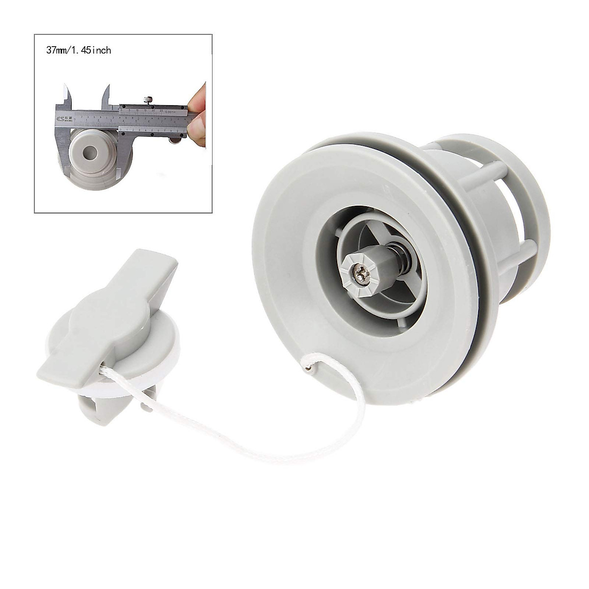 MUXSAM Kayak Boat Air Valve, Double Seal Air Plugs Air Valve Air Gas Valve Cap Replacements for Inflatable Boat Dinghy Kayak Canoe Rafts - Gray(1-Pack)