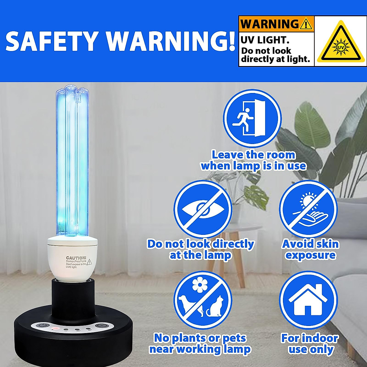 BAIMNOCM UV Light, UVC Lamp with E26 Base and Remote Control, UV-C Light Bulb 25 Watts Indoor Use, 1 Count