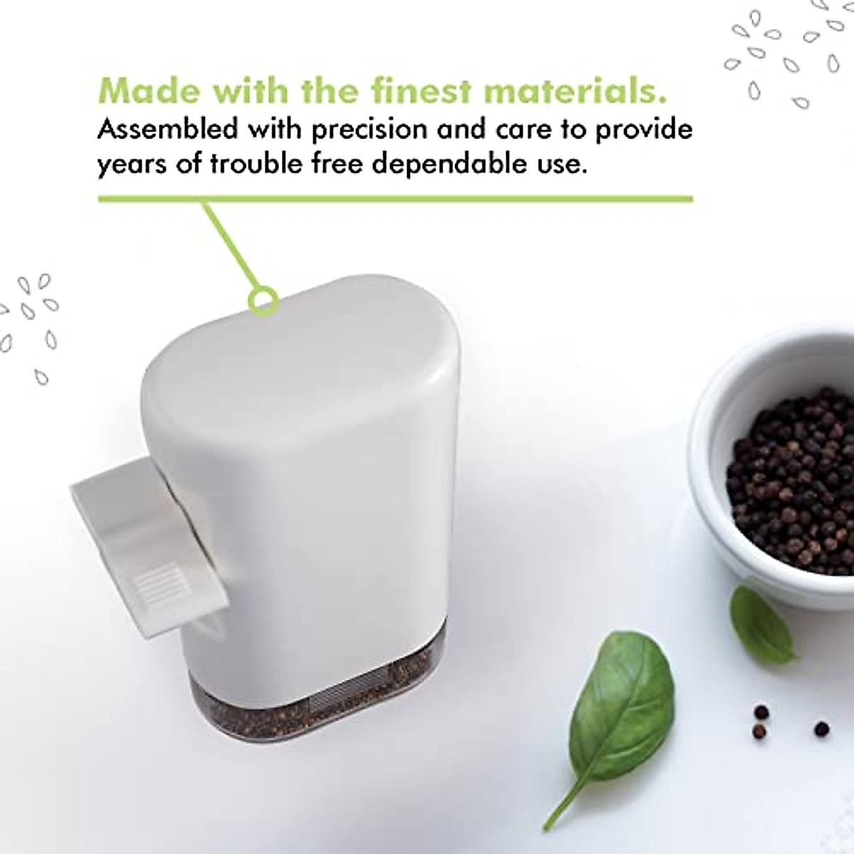 PepperMate Traditional Pepper Mill 723 - Turnkey High Volume Salt and Gourmet Peppercorn Grinder (White)