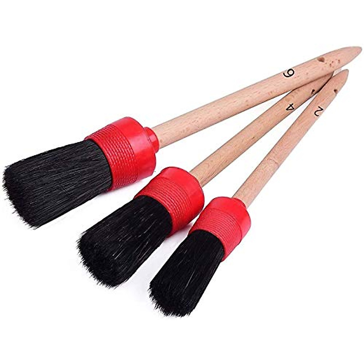 Nurkul 11 Pieces Auto Detailing Brush Set for Cleaning Interior, Exterior, Leather, Including 6 pcs Car Detailing Brushes, 3 pcs Wire Brush and 2 pcs Automotive Air Conditioner Brush