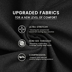 GAYHAY Leggings with Pockets for Women - 19" / 25" Yoga Pants High Waist Tummy Control Compression for Workout Black