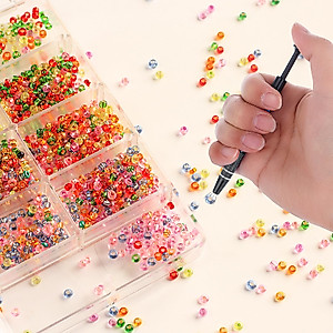 Grevosea 2 Pack Piercing Ball Grabber Tool, Stainless Steel Jeweler's Pick Up Tool with 4 Prongs Holder Diamond Claw Tweezers for Tiny Objects Ic Chips Electronic Components (Black+Brown)