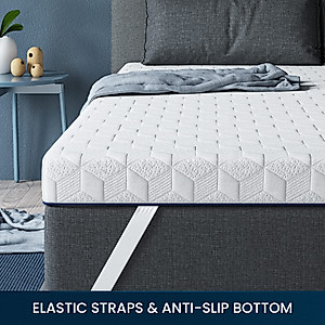 BedStory 3 Inch Memory Foam Mattress Topper Queen Size Firm, Pain-Relief & Motion-Isolation Bed Topper, Bamboo Charcoal Infused Cooling Pad with Skin-Friendly Cover, CertiPUR-US Certified, Non-Slip