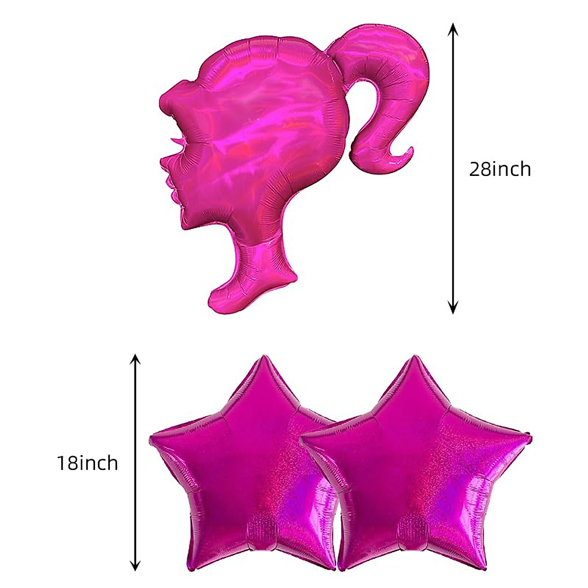 8PCS Pink Balloons for Party Decorations, Hot Pink Balloon for Pink Princess Doll Theme Party Girl Birthday Baby Shower Princess Themed decorations (4th)