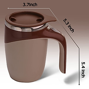 Self Stirring Coffee Mug, Self Mixing Coffee Mug,14Oz Stainless Steel Insulated Reusable Coffee Cup, Spinning Home Office Travel Mixer Cup Best Cute Christmas Birthday Gift (New Coffee)