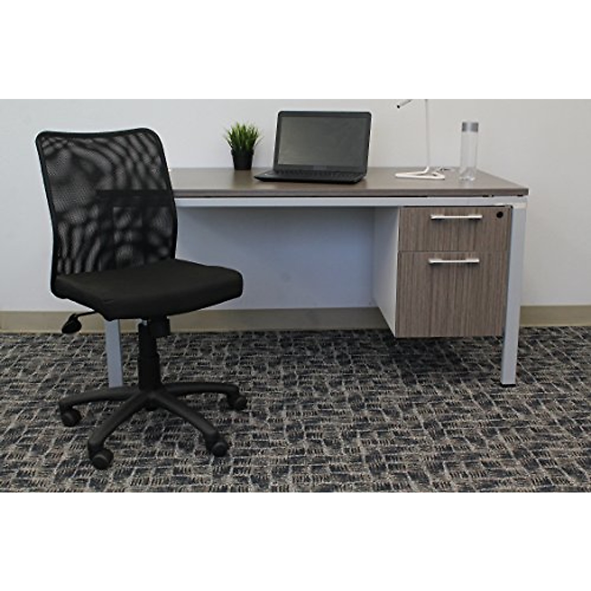 Boss Office Products Budget Mesh Task Chair without Arms in Black