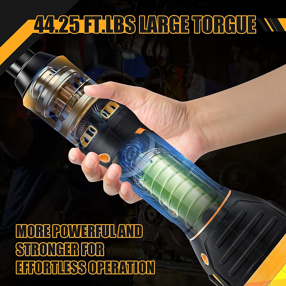 Daspom Cordless Ratchet Wrench 3/8", Electric Ratchet Wrench for DEWALT 20V MAX Battery, 45Ft-Lbs 320RPM with Variable Speed, 3/8" to 1/4" Sealed Head Ratchet, Bare Tool Only