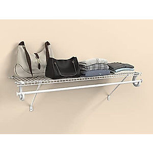 ClosetMaid 5631 SuperSlide Ventilated Shelf Kit with Closet Rod, 4-Foot x 12-Inch, White