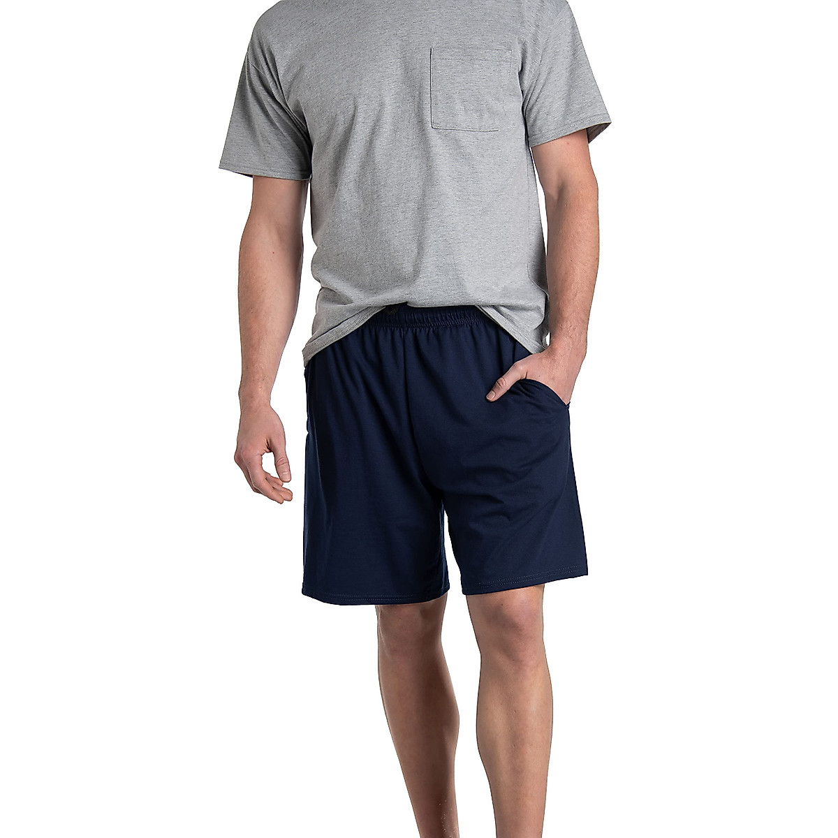 Fruit of the Loom Men's Eversoft Cotton Shorts with Pockets (S-4xl), 2 Pack-Navy