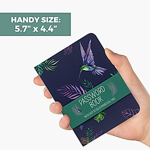 Beautiful Password Book with Alphabetical Tabs - Pocket Sized Internet Password Keeper for Seniors – The Perfect Notebook w/Address Sections Saves All Your Passwords and Recently Placed Orders