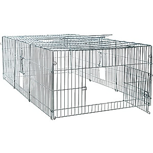 TRIXIE Enclosed Outdoor Run- 34 cu. ft., Galvanized Metal Cage, Portable Pen for Rabbits or Guinea Pigs