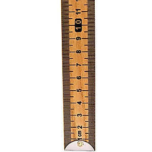 Double Sided Meter Stick - Hardwood Metric Meter Stick, Horizontal Reading & Protective Metal Ends - Eisco Labs