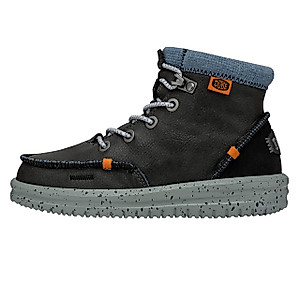 Hey Dude Bradley Boot Youth Leather Black Size 2 | Kids Boots | Kids Pull on Boots | Comfortable & Light-Weight