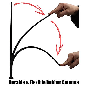 VOTEX - 13 Inch All-Terrain Flexible Rubber Antenna Accessories - Spring Steel Internal Core