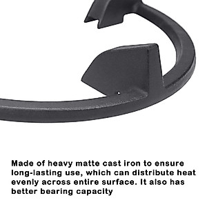 Uniflasy Cast Iron Wok Ring Burner Grate for Gas Stove for Samsung NX58H5650WS, NX58H5600SS, Frigidaire FPGF3077QF GE Appliances JGBS66REKSS Whirlpool