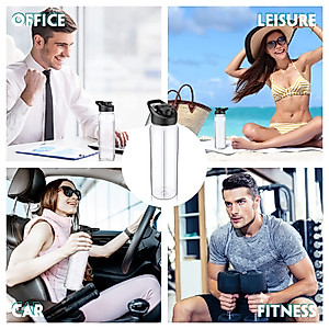 Mimorou 12 Pcs 24 OZ Water Bottles Bulk Reusable Plastic Sports Bottles Pack Portable Sports Water Cups for Adults School Teams Gym Hike Camping Cycling(Clear)