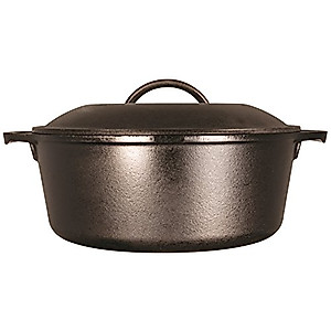 Lodge L8DOLKPLT Cast Iron Dutch Oven with Dual Handles, Pre-Seasoned, 5-Quart & L5SK3 Pre-Seasoned Cast-Iron 8-Inch Skillet