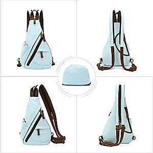 KL928 Canvas Sling Bag - Small Crossbody Backpack Shoulder Casual Daypack Rucksack for Men Women(Large Version)