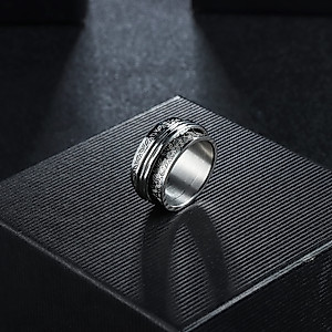 Magitaco Spinner Rings Stainless Steel Anxiety Rings Moon Star Flower Lunnar Phase Fidget Rings for Anxiety for Women Men