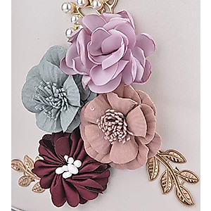 QZUnique Women's PU Leather Flower Drawstring Bucket Bag Crossbody Bag Shoulder Bag Purse