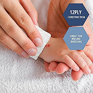 Medpride Gauze Surgical Sponge | 4”x 4”| 12-ply Extra Absorbent Sponges| Value Pack of 200| All-Gauze, Non-Sterile| Great for Wound Dressing, Prepping, Scrubbing & Cleaning| Essential First-Aid