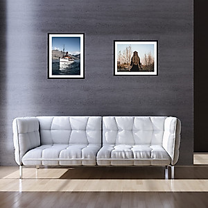 LIPHISFUN Diamond Painting Frame 30x40cm Diamond Art Frames Display Picture 12x16 Without Mat or 10x14 with Mat 2 Pack,Natural Solid Wooden,Protection Glass,Back Mat,Hanging Kit for Wall Decor-Black