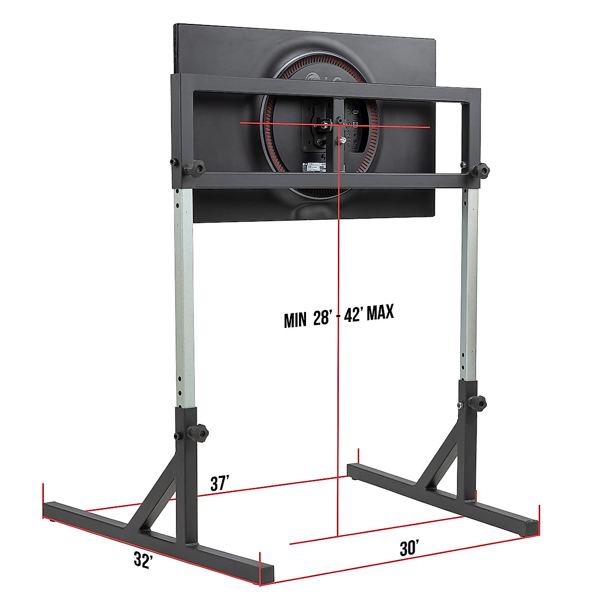 SimFab Monitor Mount Floor Stand for Racing and Flight Simulators | for Monitors up to 100x100mm VESA, 24, 27, 32, 34, 37, 49 Ultra Wide