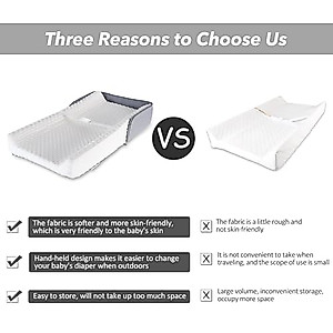 Portable Baby Diaper Changing Pad with Soft Cover & Handle, Waterproof Lining Foam Contoured Changing Table Pad for Dresser, Prefect Gift for Travel Outdoor (32”×16”)