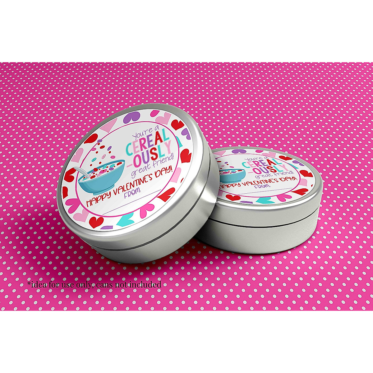 Great Friend Breakfast Cereal Themed Valentine Party Favor Sticker Labels for Kids, 40 2" Party Circle Stickers by AmandaCreation, Great for Classroom Valentines, Envelope Seals, Gifts, Treats