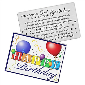 DEGASKEN Happy Birthday Dad Card - Dad Birthday Gift Ideas - Father Birthday Decorations, Engraved Wallet Card