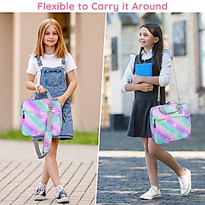 Zipper Binder with Shoulder Strap, 2 Inch 3 Ring Organizer for Middle School, Case it Multiple Pockets, Handle Included, 500 Sheet Capacity