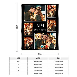 Easycosy Personalized Photo Blankets for Couples Gifts, Custom Picture Throw Blanket for Girlfriend Boyfriend Gifts, Anniversary Birthday 30"x40"