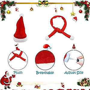 GABraden 2 Pack Christmas Chicken hat and Christmas Chicken Scarf,Adjustable Christmas Chicken Hat,Christmas Clothes for Chicks and hens (2-Red, Christmas)