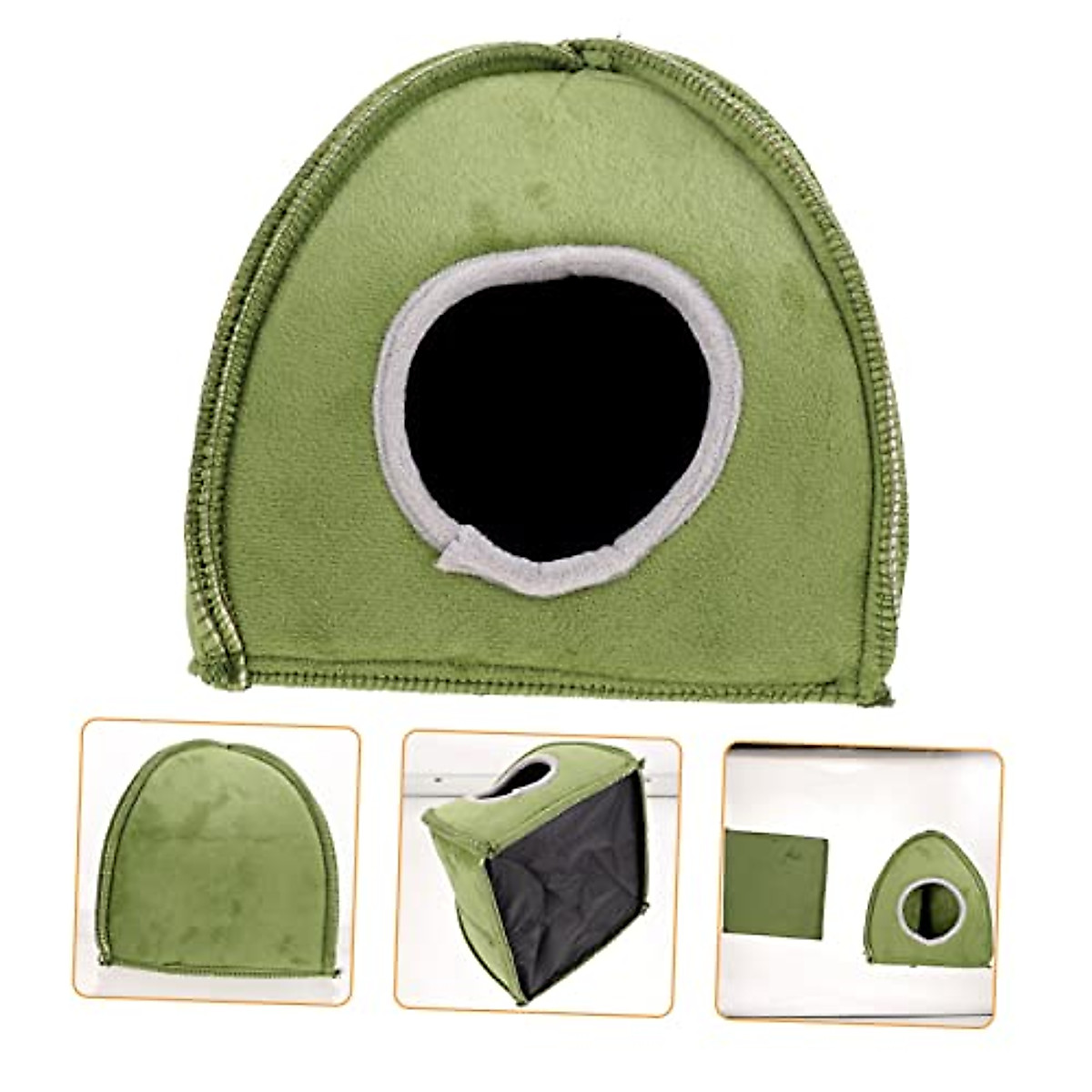 Ipetboom Ferrets Hamster 4pcs Cage Resting Pig Pet Place Breathable Accessories Small Sleeping Bedding Warm Comfortable Hideout Pets Guinea Animal Winter Warming Green Hut Plush Hedgehog Mini Bedding